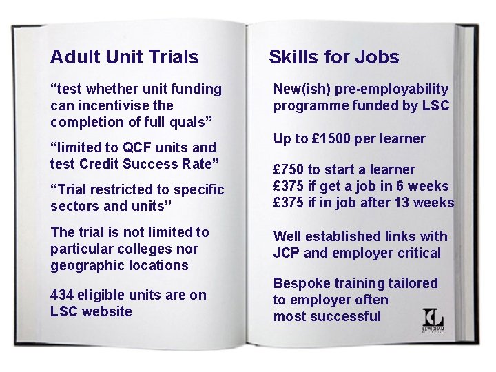 New ways to support Train to Gain flexibilities