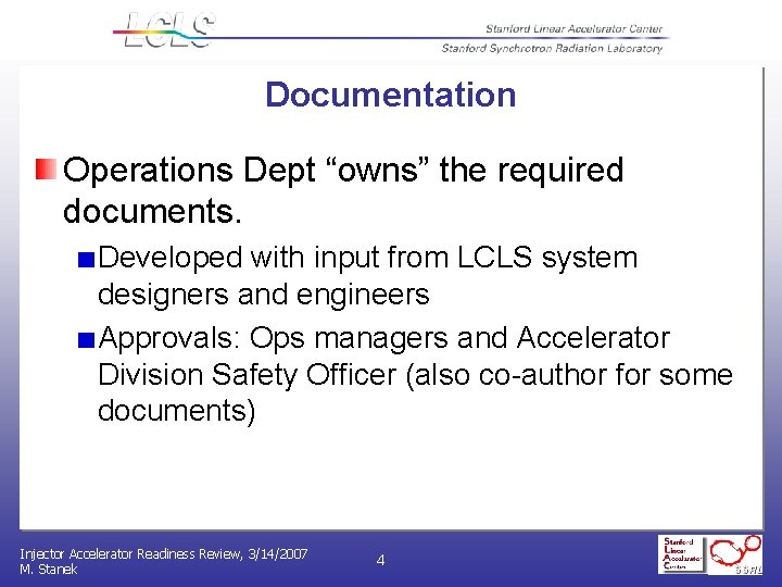 Accelerator Operations Department Readiness Part 2 Mike Stanek