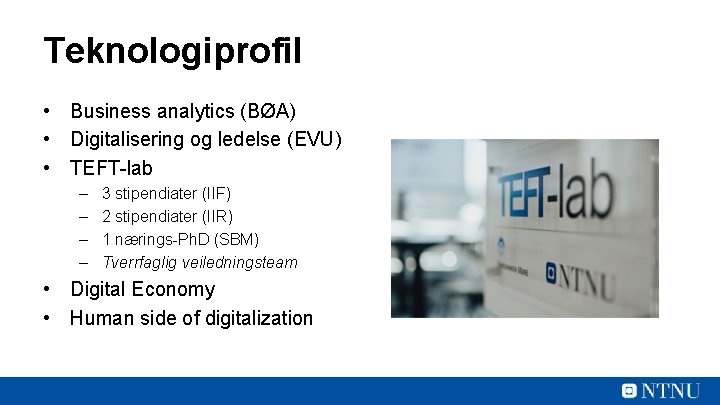Teknologiprofil Business analytics BA Digitalisering og ledelse EVU