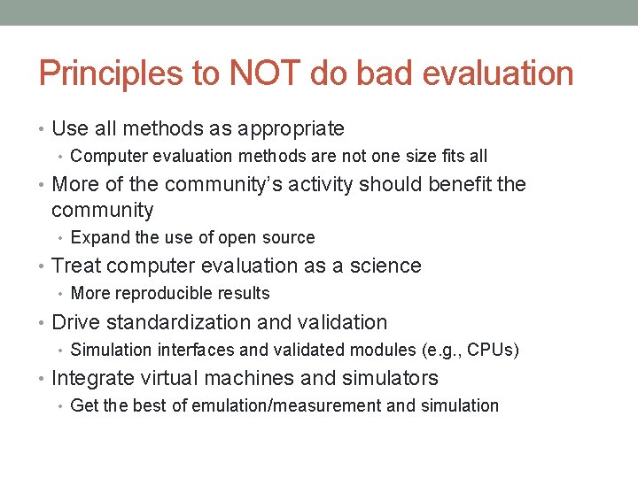HOW TO DO BAD ARCHITECTURE EVALUATION with apologies