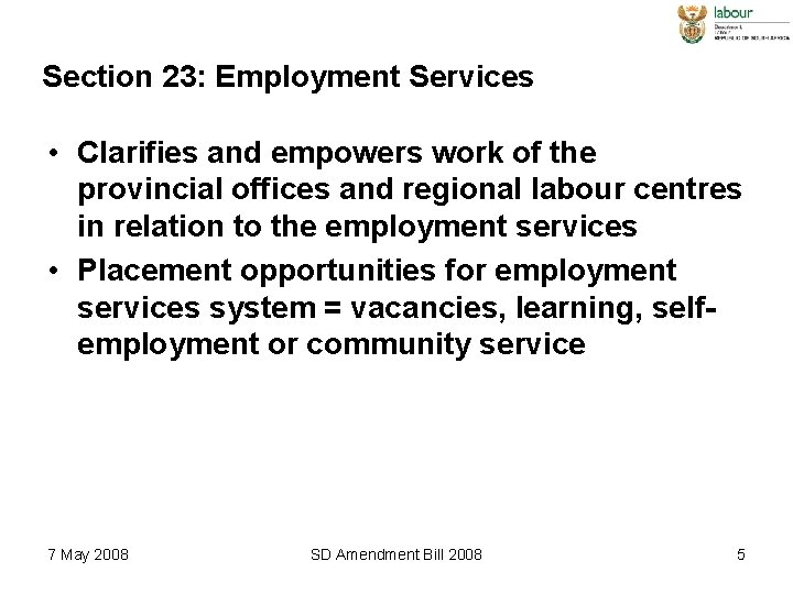 Skills Development Act 97 of 1998 Amendment Bill