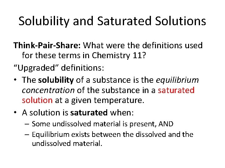 Unit 3 Solubility Lesson 1 Introduction to Solubility