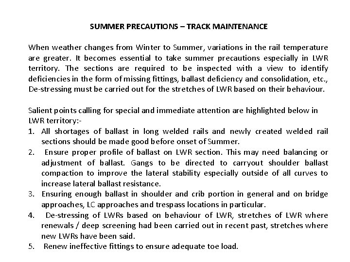 Presentation on Summer Precautions Hot Weather Patrolling GPS