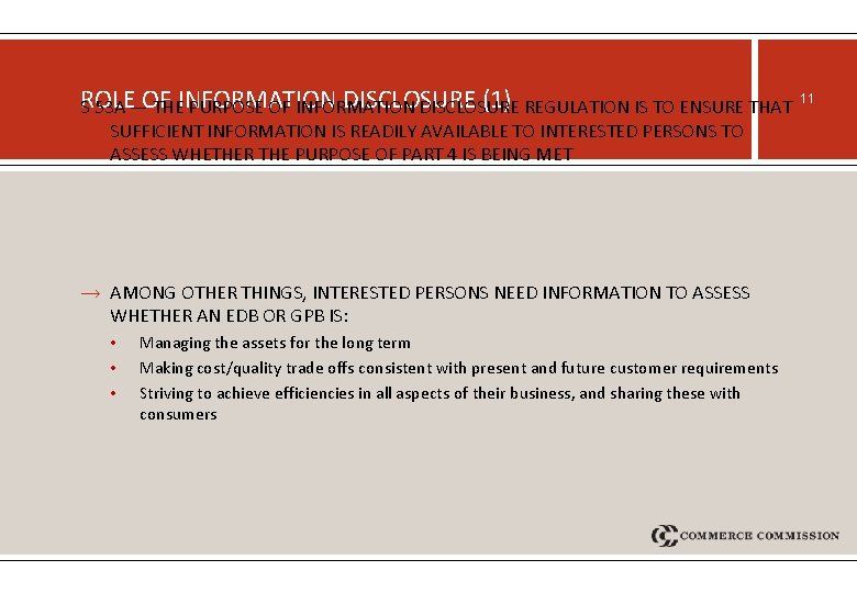 INFORMATION DISCLOSURE REQUIREMENTS FOR ENERGY SECTOR BRIEFING ON