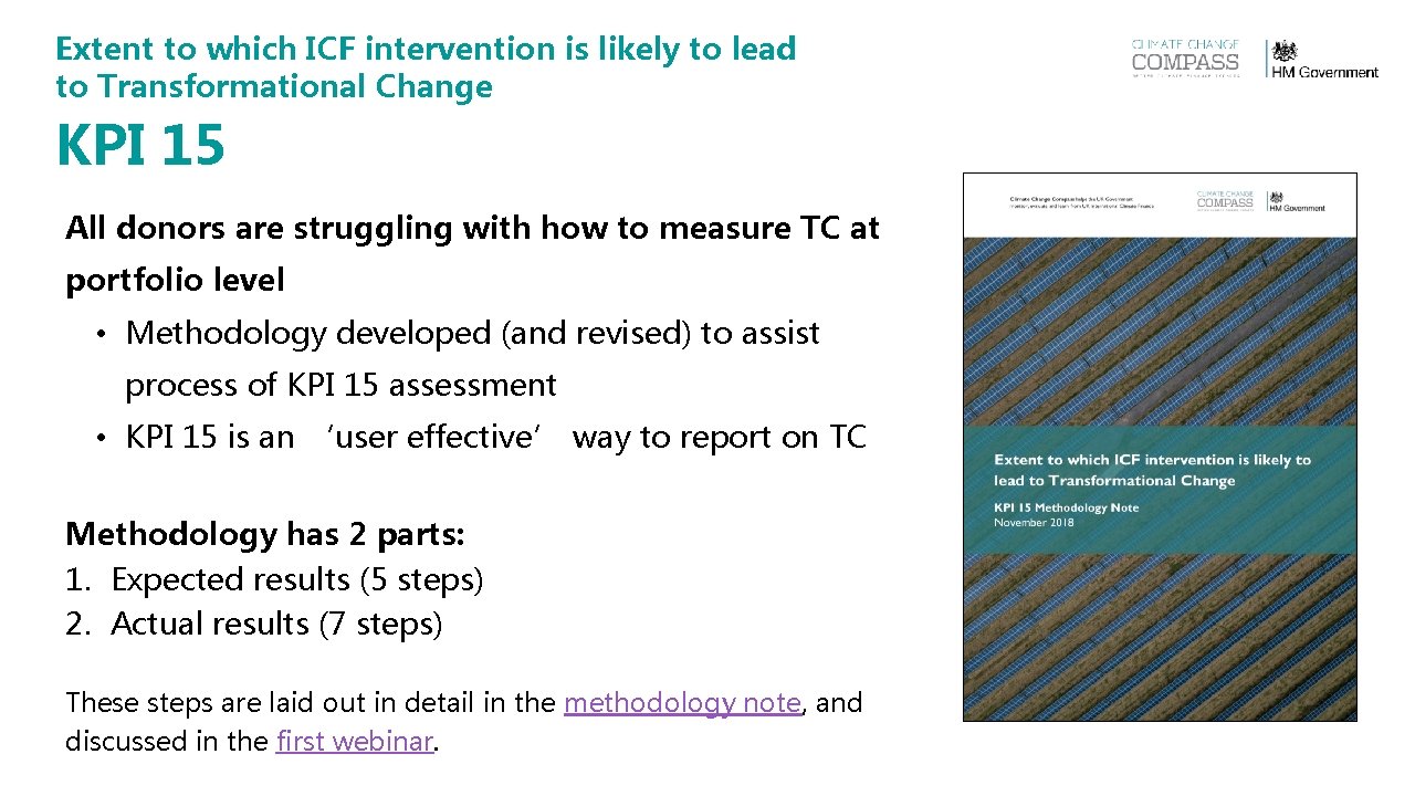 Webinar Key lessons from ICF programmes reporting on