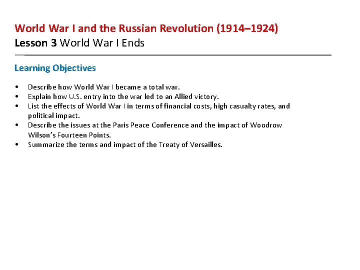 World War I and the Russian Revolution 1914