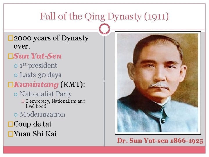 Fall of the Qing Dynasty UNIT 1 EARLY