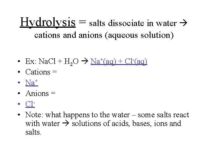Salts and Electrolysis Lab Ionic compounds Made of