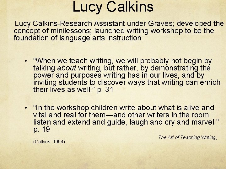 Fundamentals in the Teaching of Writing Class 1