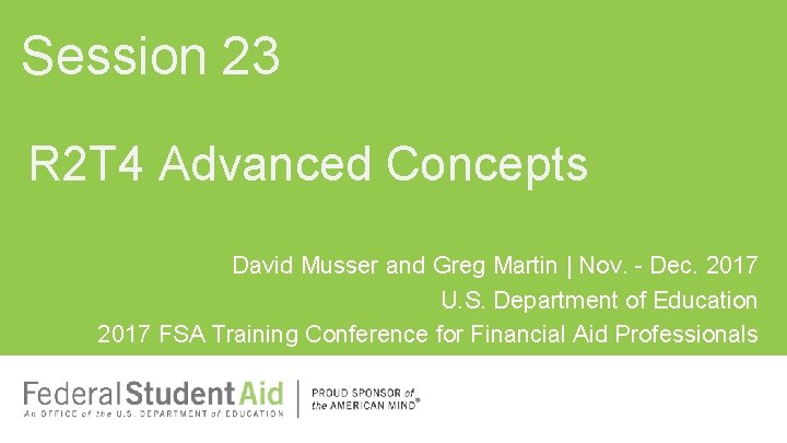 Session 23 R 2 T 4 Advanced Concepts