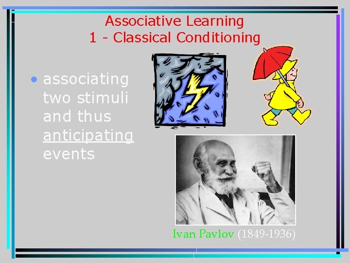 Learning Learning Learning A relatively permanent change in