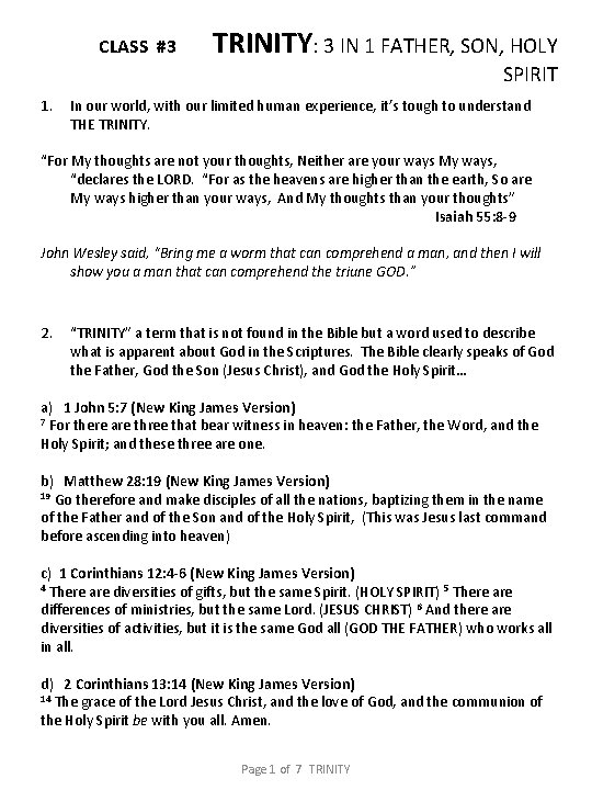 CLASS 3 TRINITY 3 IN 1 FATHER SON