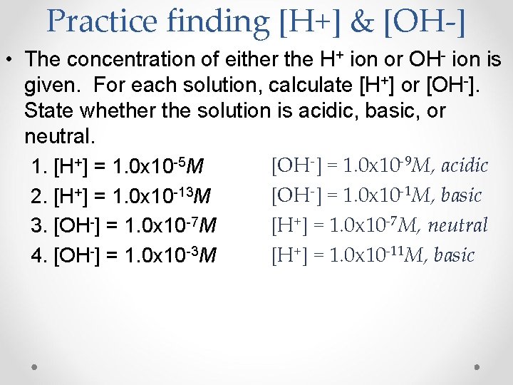 Table of Contents Chapter 19 Acids and Bases