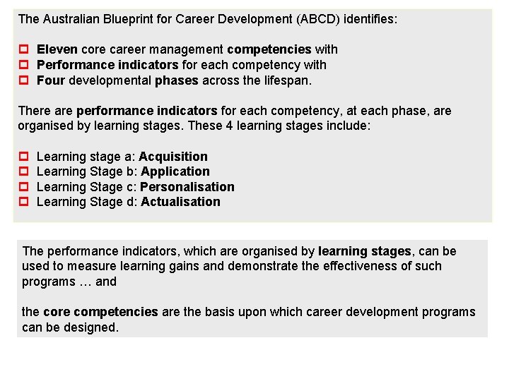 Australian Blueprint for Career Development Power Point compiled