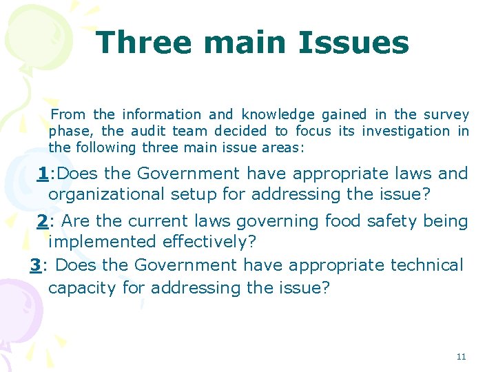 1 To the Presentation On Audit on implementation