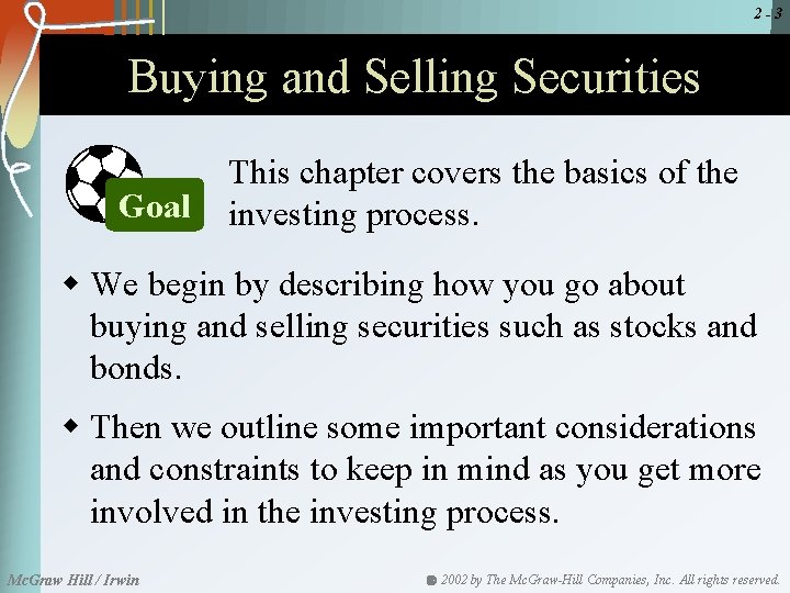 2 Chapter Buying and Selling Securities Fundamentals of