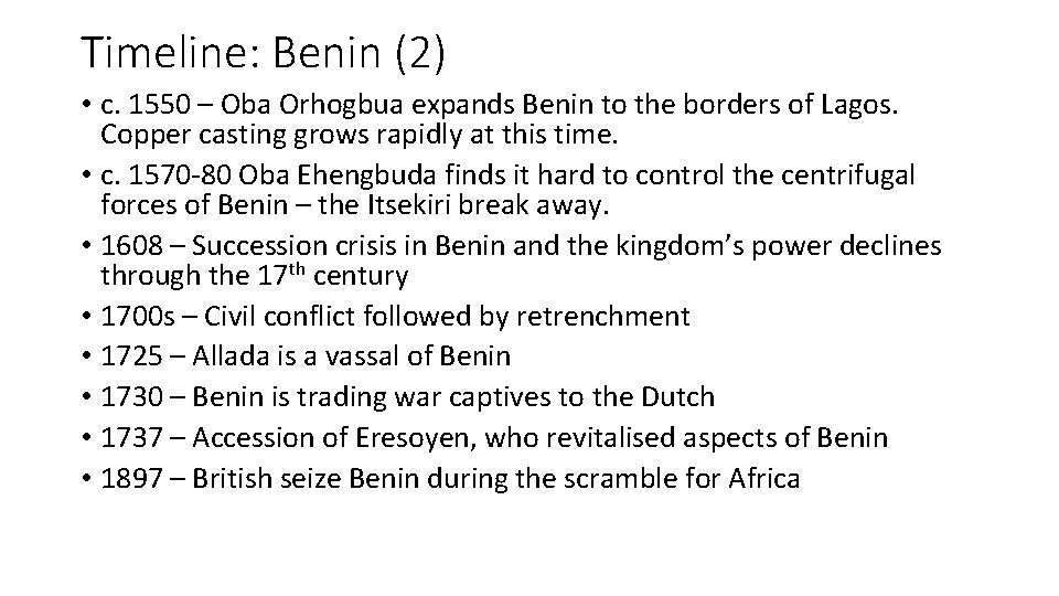 West African History Before 1600 The Kingdom of