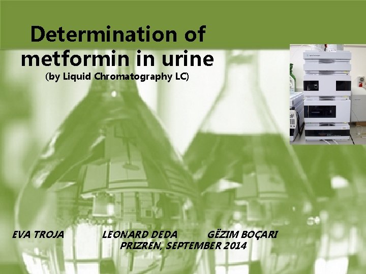 Determination of metformin in urine by Liquid Chromatography