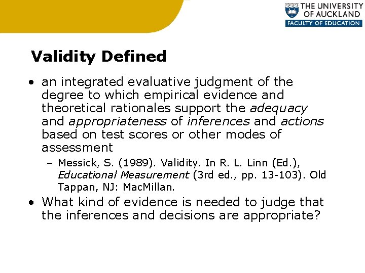 Properties Being Considered for Any Assessment Method Gavin