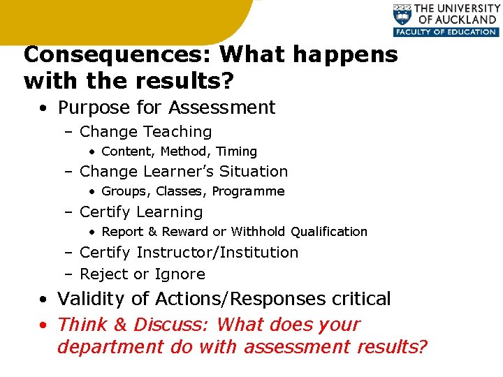 Properties Being Considered for Any Assessment Method Gavin