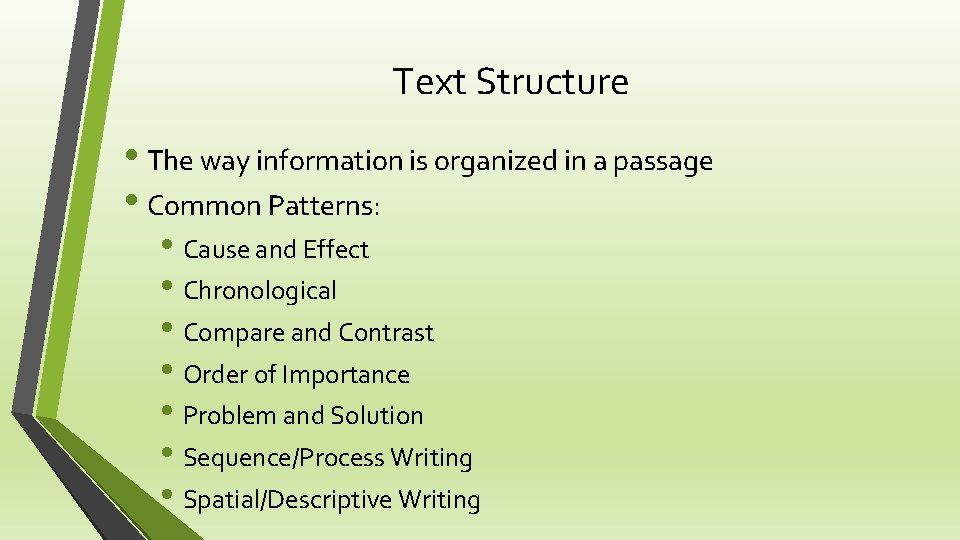 Text Structure Review Blueprints for Reading Text Structure