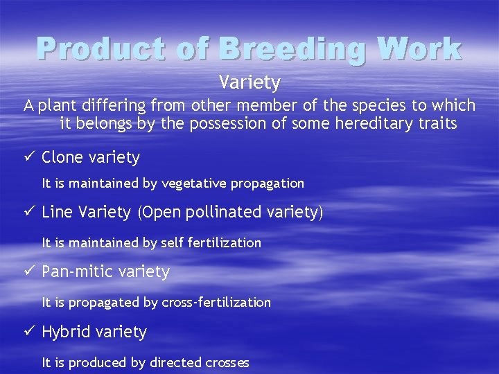 Special Methods in Plant Breeding Taryono Faculty of