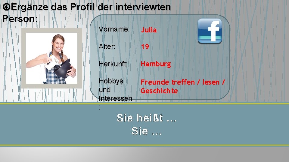 INTERVIEW MIT EINER KANDIDATIN Arbeitsblatt 1 Interview mit