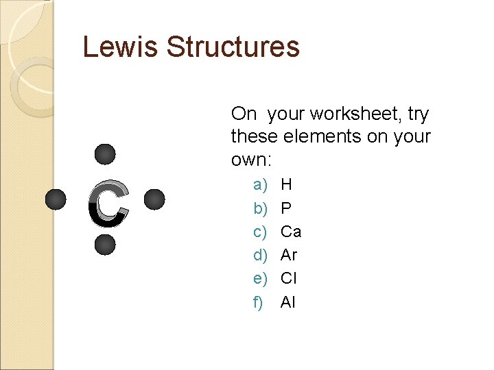 Lewis Dot Structures defn Electron dot notation an