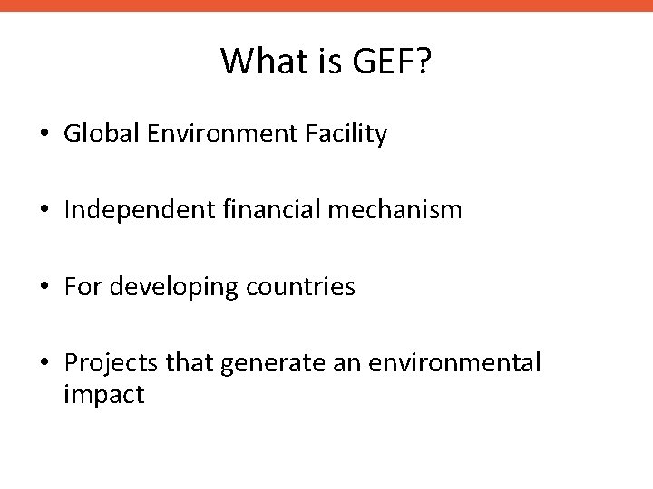 Ecozones project proposal for GEF Staff meeting October