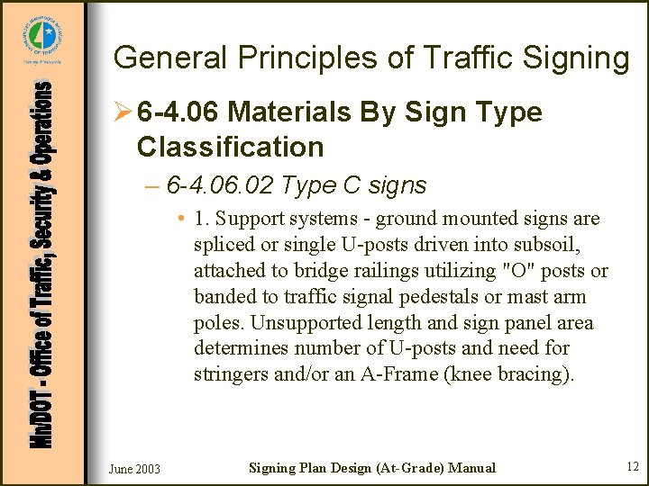 Signing Plan Design At Grade Intersections TEM Chapter