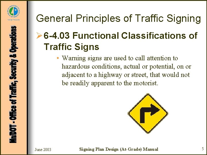 Signing Plan Design At Grade Intersections TEM Chapter