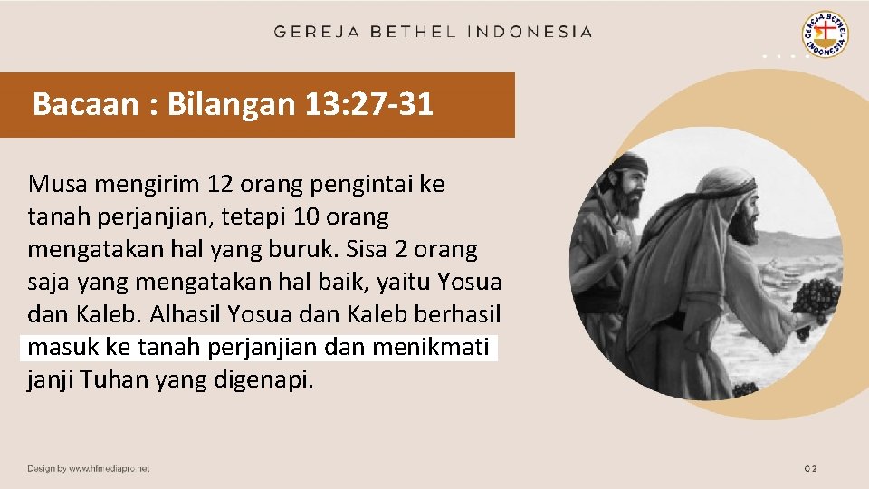 Bacaan Bilangan 13 27 31 Musa mengirim 12