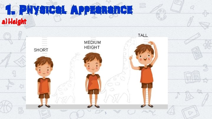 Describing people The Physical appearance We can describe
