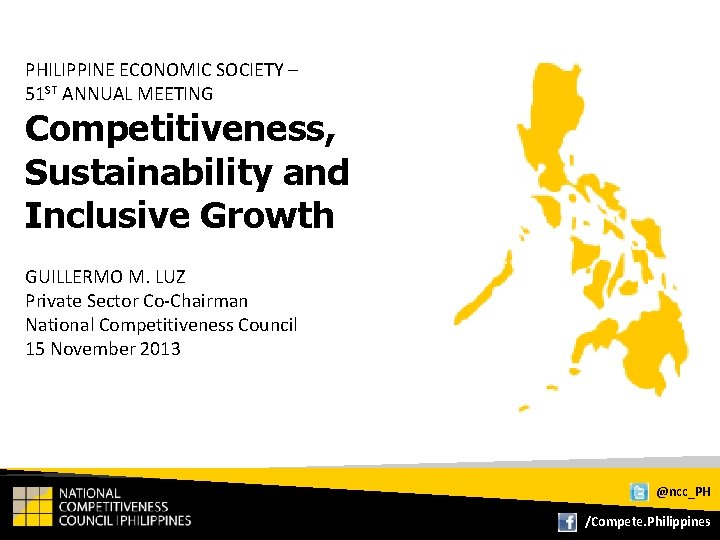 PHILIPPINE ECONOMIC SOCIETY 51 ST ANNUAL MEETING Competitiveness