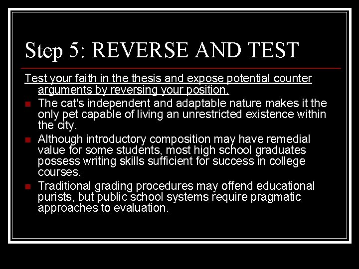 The Sheridan Baker Thesis Machine Step 1 TOPIC