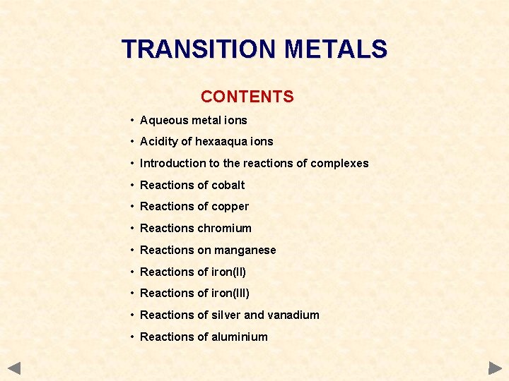 AN INTRODUCTION TO TRANSITION METAL COMPLEXES KNOCKHARDY PUBLISHING