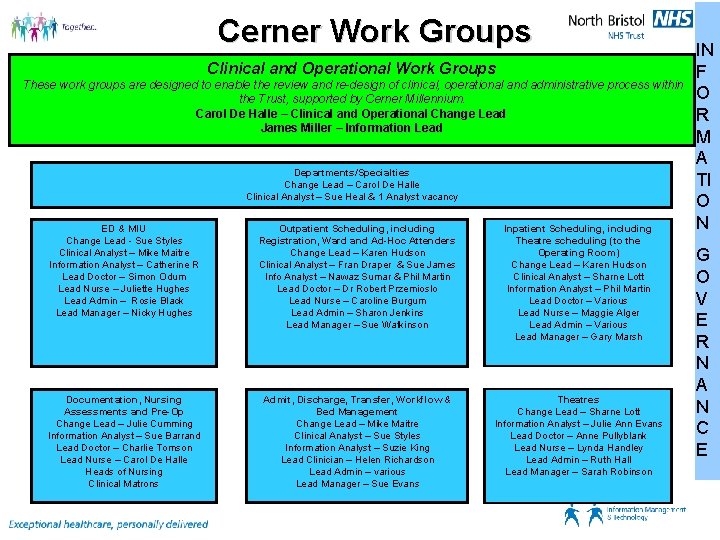 Cerner Work Groups Clinical and Operational Work Groups