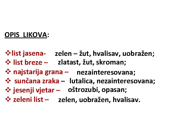 BAJKA O LISTU JASEN Grozdana Oluji BREZA Treperio