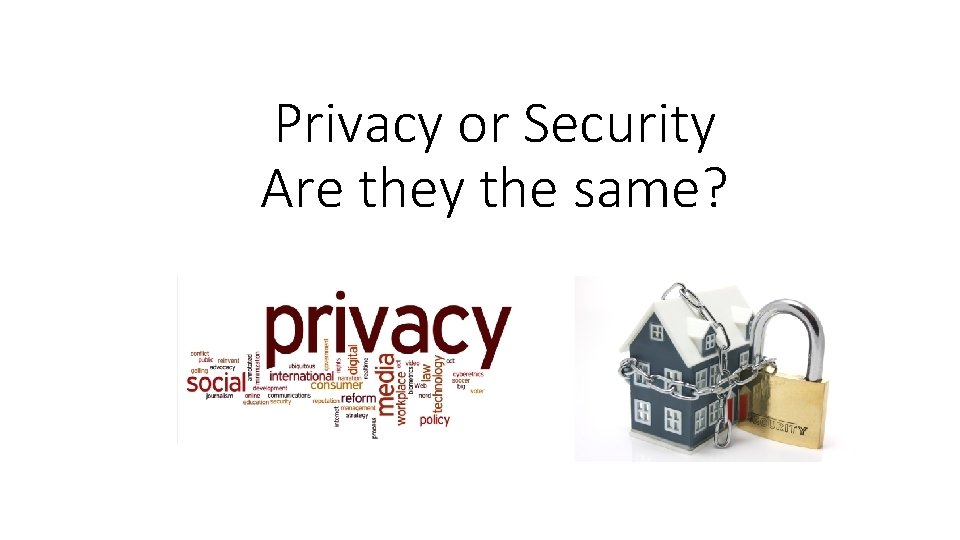 Privacy or Security Are they the same Definition