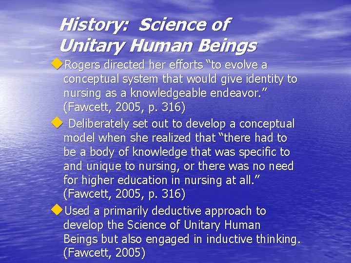 Martha Rogers Science of Unitary Human Beings Ferris