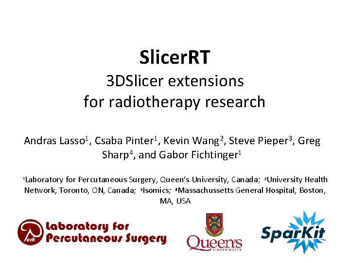 Slicer RT 3 DSlicer extensions for radiotherapy research