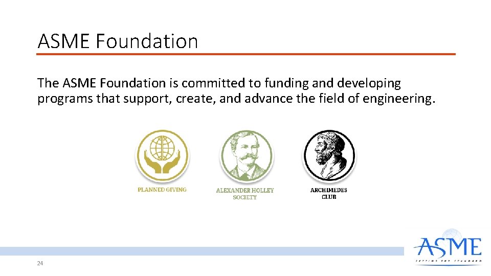 Overview of ASME Vision Mission Core Values Structure