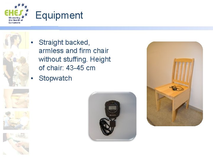 Timed chair stand test Based on EHES Manual