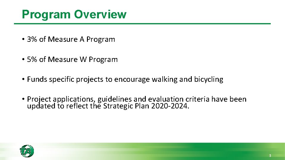 Pedestrian and Bicycle Program Call for Projects Cycle