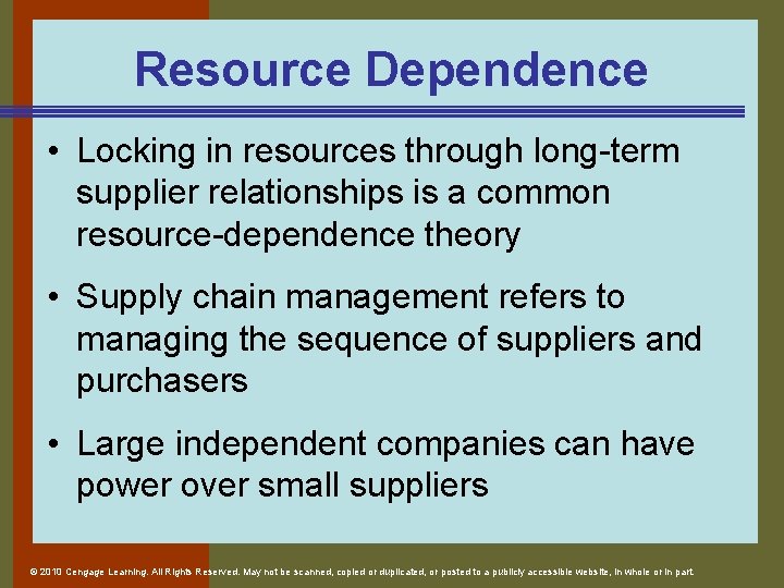 Chapter Five Interorganizational Relationships 2010 Cengage Learning All