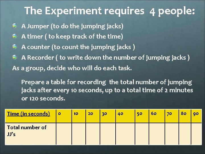 Chapter 1 Lesson 4 Jumping Jack Experiment Objective