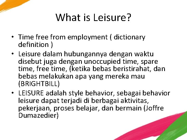 PENGETAHUAN SPA REKREASI DAN HIBURAN Materi Pertemuan 1