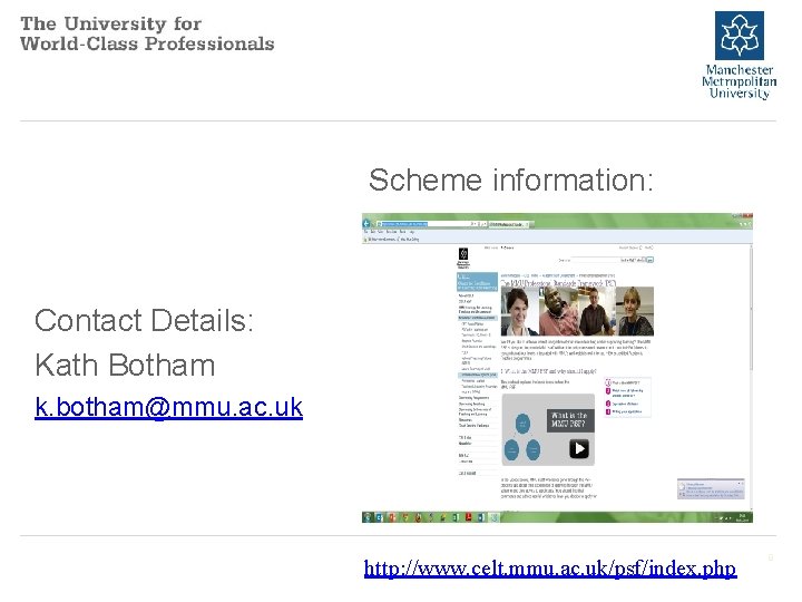 MMU PSF Kath Botham k bothammmu ac uk