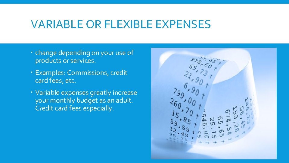 TYPES OF EXPENSES Zoe Decker DURABLE GOODS goods