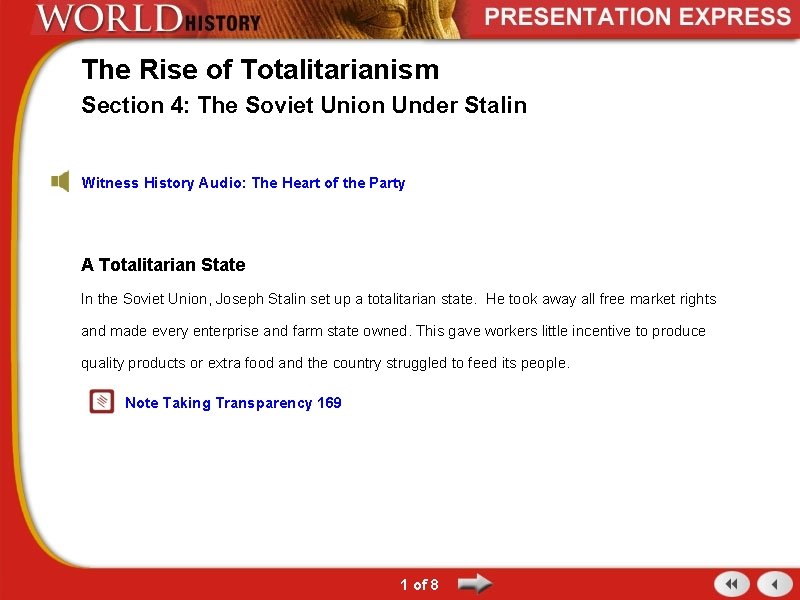 The Rise of Totalitarianism Section 4 The Soviet
